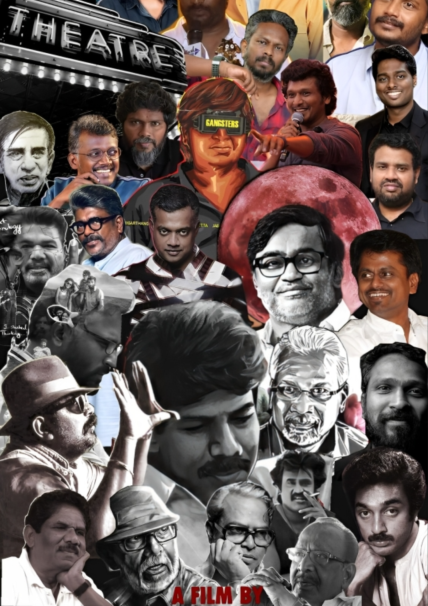 Kollywood Directors & Actors Montage A4 Sticker Poster – Jiloo